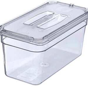 Carlisle FoodService Products 10270U07 StorPlus Third Size Polycarbonate Universal Handled Food Pan Lid, Clear