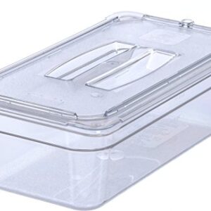 Carlisle FoodService Products 10270U07 StorPlus Third Size Polycarbonate Universal Handled Food Pan Lid, Clear