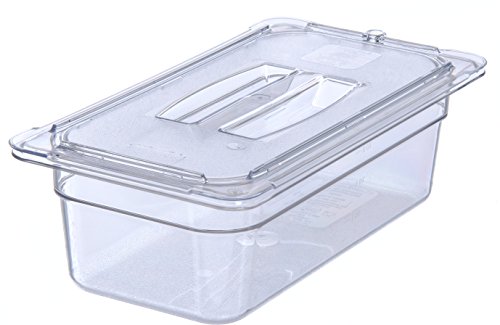 Carlisle FoodService Products 10270U07 StorPlus Third Size Polycarbonate Universal Handled Food Pan Lid, Clear