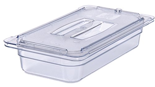 Carlisle FoodService Products 10270U07 StorPlus Third Size Polycarbonate Universal Handled Food Pan Lid, Clear