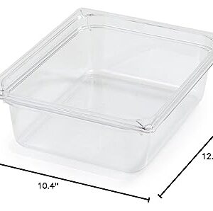 Carlisle FoodService Products 10221B07 StorPlus Half Size Food Pan, Polycarbonate, 4" Deep, Clear