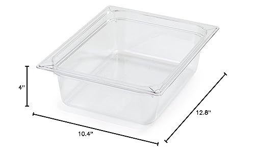 Carlisle FoodService Products 10221B07 StorPlus Half Size Food Pan, Polycarbonate, 4" Deep, Clear