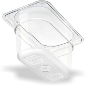 Carlisle FoodService Products Plastic Food Pan 1/9 Size 4 Inches Deep Clear