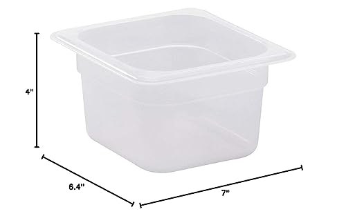 Cambro 64PP190 1/6 Size Food Pan, 4" Deep, Translucent (6/Case)