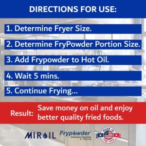 MirOil L103 BULK SAVER Fry Powder Oil Stabilizer and Filter Aid, CS of 3 x gallons for Fryers Oil Saving, Item 403000, Reduce Oil Usage