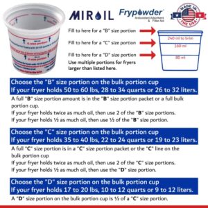 MirOil L103 BULK SAVER Fry Powder Oil Stabilizer and Filter Aid, CS of 3 x gallons for Fryers Oil Saving, Item 403000, Reduce Oil Usage