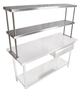 john boos os-ed-1260 stainless steel 430 economy double overshelf, 60" length x 12" width