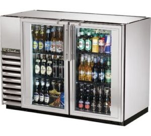 true mfg. tbb-24gal-48g-s s/s 2-glass swing door back bar cooler 82 6-packs-tbb-24gal-48g-s