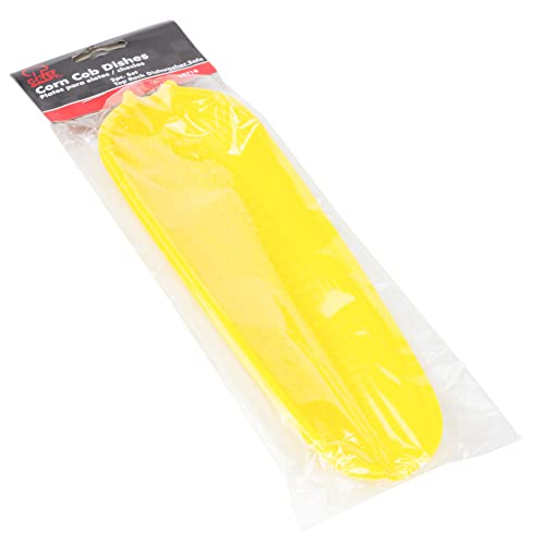 Chef Craft Select Plastic Corn Cob Dishes, 9.5 inches in length 2 piece set, Yellow