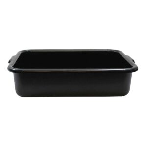 black 21 x 16 x 5 polyethylene plastic bus tub bus box