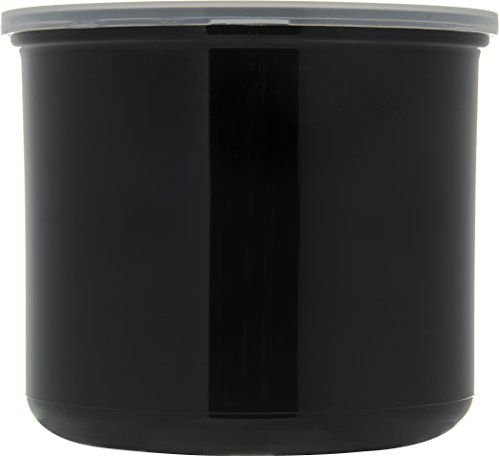 Carlisle FoodService Products Round Storage Container with Lid, 4 Quart Crock, Black