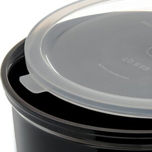 Carlisle FoodService Products Round Storage Container with Lid, 4 Quart Crock, Black