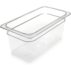 carlisle foodservice products plastic food pan 1/3 size 6 inches deep, clear