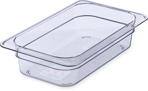 Carlisle FoodService Products Plastic Food Pan 1/4 Size 2.5 Inches Deep Clear