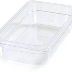 Carlisle FoodService Products Plastic Food Pan 1/4 Size 2.5 Inches Deep Clear