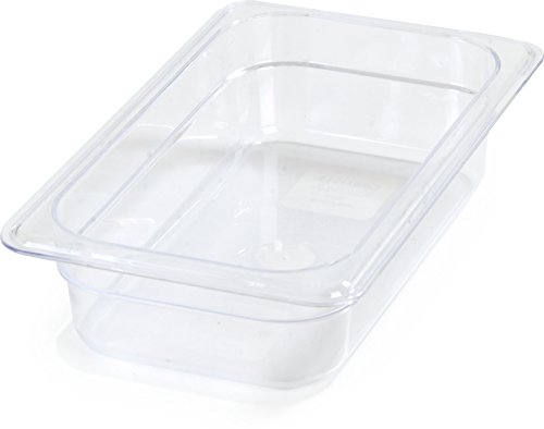 Carlisle FoodService Products Plastic Food Pan 1/4 Size 2.5 Inches Deep Clear