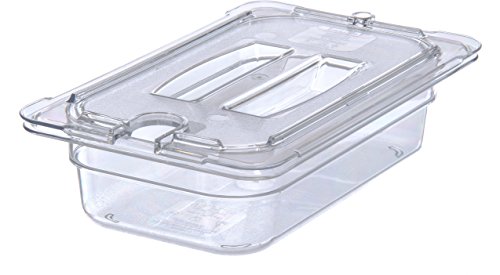 Carlisle FoodService Products Plastic Food Pan 1/4 Size 2.5 Inches Deep Clear