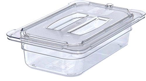 Carlisle FoodService Products Plastic Food Pan 1/4 Size 2.5 Inches Deep Clear