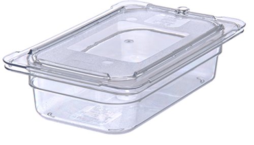 Carlisle FoodService Products Plastic Food Pan 1/4 Size 2.5 Inches Deep Clear