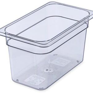 Carlisle FoodService Products Plastic Food Pan 1/4 Size 6 Inches Deep Clear