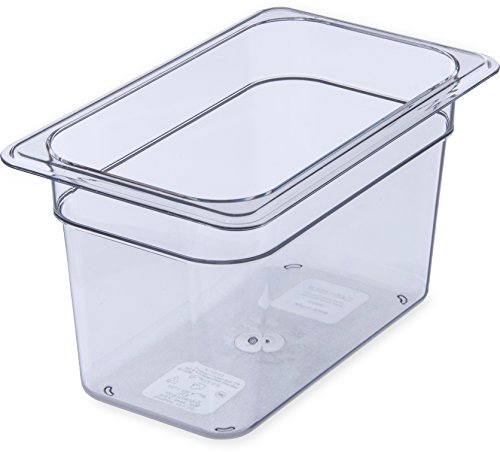 Carlisle FoodService Products Plastic Food Pan 1/4 Size 6 Inches Deep Clear