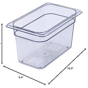 Carlisle FoodService Products Plastic Food Pan 1/4 Size 6 Inches Deep Clear