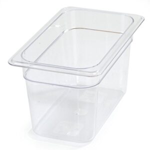 Carlisle FoodService Products Plastic Food Pan 1/4 Size 6 Inches Deep Clear