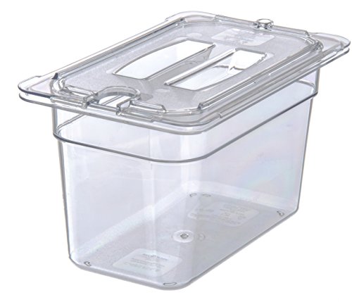 Carlisle FoodService Products Plastic Food Pan 1/4 Size 6 Inches Deep Clear