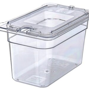 Carlisle FoodService Products Plastic Food Pan 1/4 Size 6 Inches Deep Clear