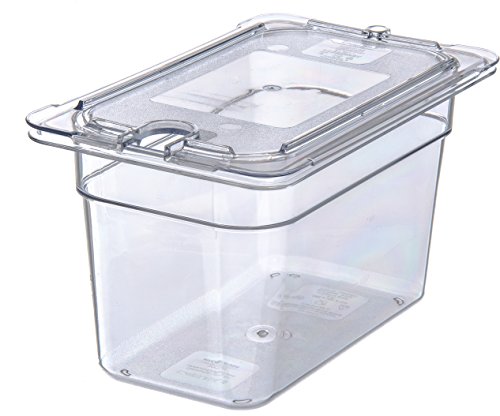 Carlisle FoodService Products Plastic Food Pan 1/4 Size 6 Inches Deep Clear