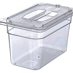 Carlisle FoodService Products Plastic Food Pan 1/4 Size 6 Inches Deep Clear