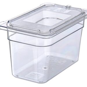 Carlisle FoodService Products Plastic Food Pan 1/4 Size 6 Inches Deep Clear