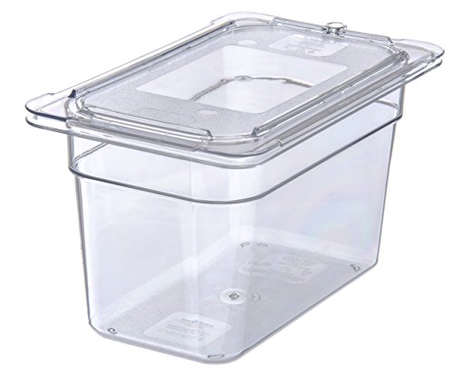 Carlisle FoodService Products Plastic Food Pan 1/4 Size 6 Inches Deep Clear