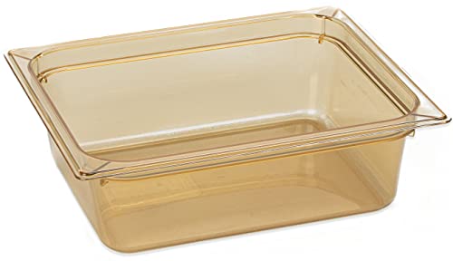 Carlisle FoodService Products 10421B13 StorPlus High Heat Food Pan, 4" Deep, Half Size, Amber