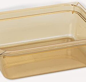 Carlisle FoodService Products 10421B13 StorPlus High Heat Food Pan, 4" Deep, Half Size, Amber