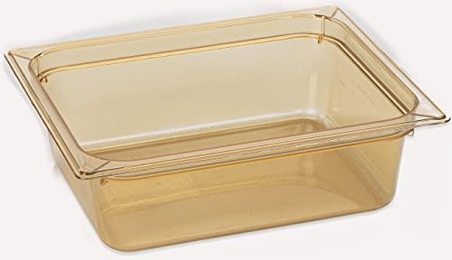 Carlisle FoodService Products 10421B13 StorPlus High Heat Food Pan, 4" Deep, Half Size, Amber