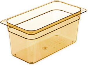 carlisle foodservice products 3086213 storplus high heat food pan, 6" deep, third size, amber