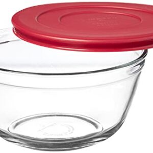 Anchor Hocking 91858 Glass Mixing Bowls with Lids, Cherry, 4 Quart (Set of 2) -