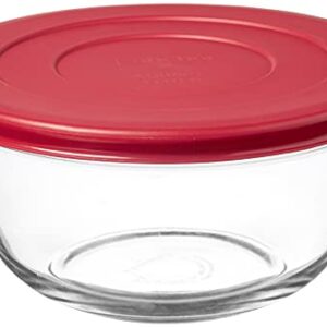 Anchor Hocking 91858 Glass Mixing Bowls with Lids, Cherry, 4 Quart (Set of 2) -