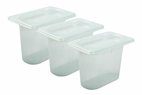 San Jamar MP19 Mod Pan, 1/9 Food Pan with Lid, 1 Quart, 5 1/8" Deep, (Pack of 12)