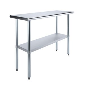 18" x 48" stainless steel work table with under-shelf | nsf kitchen island food prep | laundry garage utility bench