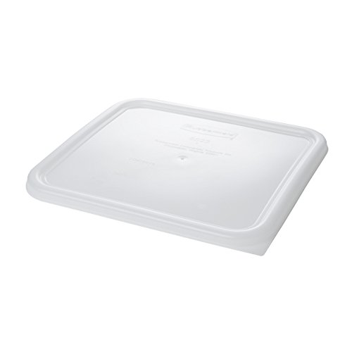 Rubbermaid Commercial Products Lid SQ SSC, White, Reduce Cross-Contamination in Kitchen/Restaurant/Cafeteria for Wet/Dry Food Storage, Pack of 6