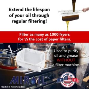 Miroil RB6PS EZ Flow Fryer Oil Filter Bag, Part 12852 Bag Only, No Frame included, Use to Filter Fry Oil, Suitable for 70 lb Polishing Oil, Durable, Easy to Clean with Hot Water