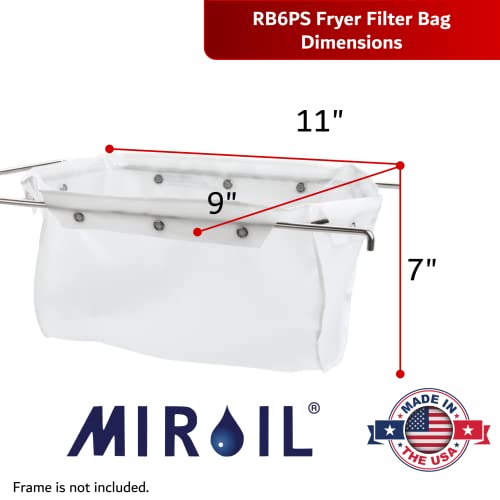 Miroil RB6PS EZ Flow Fryer Oil Filter Bag, Part 12852 Bag Only, No Frame included, Use to Filter Fry Oil, Suitable for 70 lb Polishing Oil, Durable, Easy to Clean with Hot Water