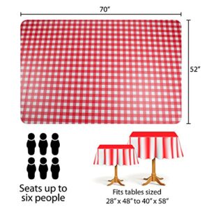 Red and White Vinyl Table Cloth with Flannel Backing by Pudgy Pedro's Party Supplies