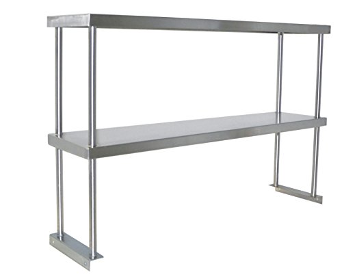 Adjustable Double Overshelf 12 x 60 - Stainless Steel for Work Table