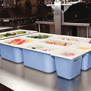 Carlisle FoodService Products CM1102C1402 Coldmaster CoolCheck 6" Deep Third-Size Insulated Food Pan, 4 Quart, Color Changing, White and Blue