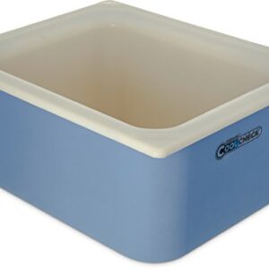 Carlisle CM1101C1402 Coldmaster CoolCheck 6" Deep Half-Size Insulated Cold Food Pan, 6 Quart, Color Changing, White/Blue