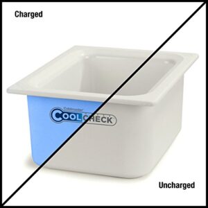 Carlisle CM1101C1402 Coldmaster CoolCheck 6" Deep Half-Size Insulated Cold Food Pan, 6 Quart, Color Changing, White/Blue