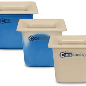 Carlisle CM1101C1402 Coldmaster CoolCheck 6" Deep Half-Size Insulated Cold Food Pan, 6 Quart, Color Changing, White/Blue